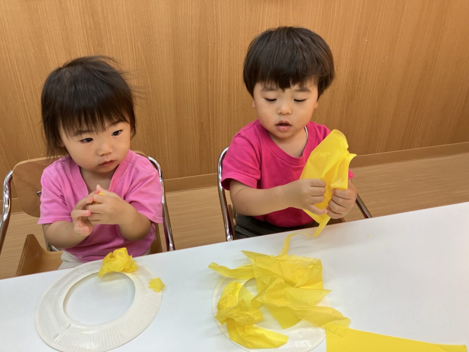 自分で顔にはめてにっこり笑顔を見せてくれた子もいて自然と笑みが溢れた瞬間でした。